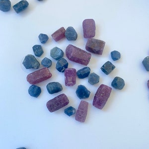 Mixed Ruby & Sapphire Crystals, Small Rough Natural Ruby Crystals and ...