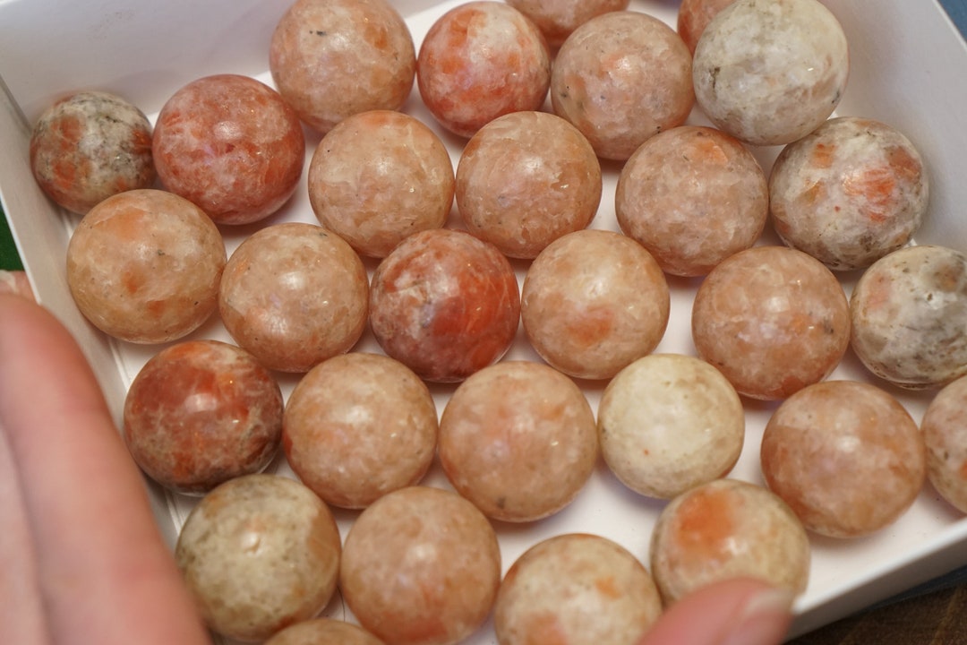 Sunstone Marble, Polished Small Sphere, Mini Sphere - Etsy