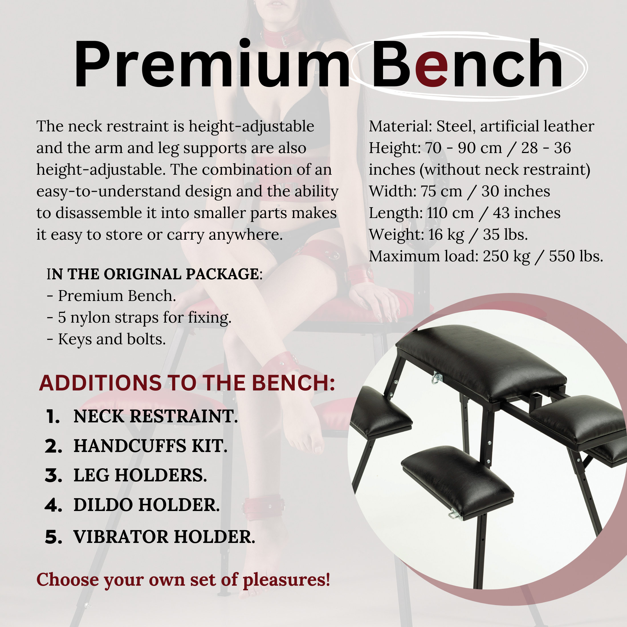 BDSM Furniture Spanking Bench Sex Pillory Stand Bondage Woman BDSM Neck Restraint Dungeon Bed ...