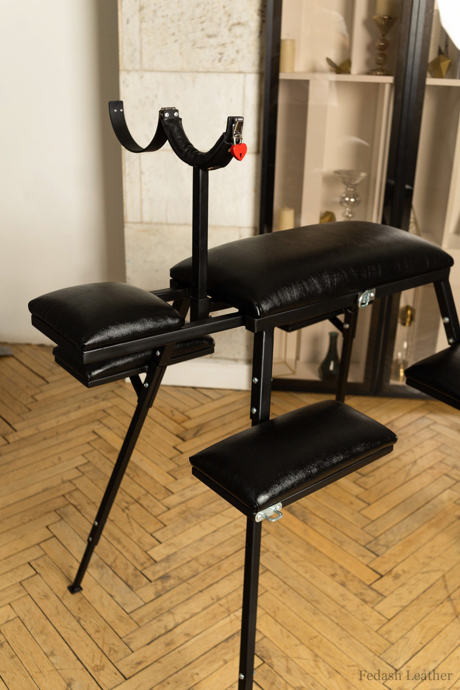 Spanking Bench BDSM Furniture Sex Spank Bench Black Leather Bondage ...