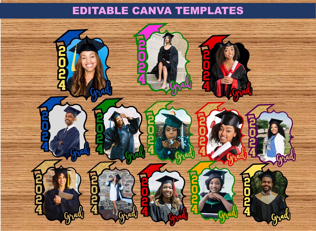 13 Editable Canva Pro Graduation Fan Templates Class of 2024 Senior ...