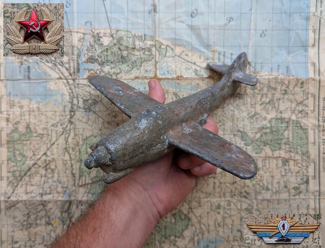 Soviet Russian Military Aircraft Vintage 60s Aluminum Heavy Handcrafted ...