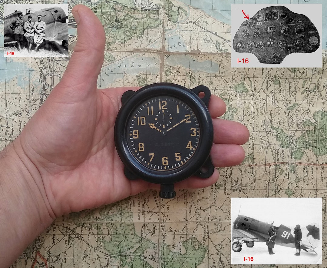 Soviet Military Vintage 1941 Board Clock Fighter I-16 'turtle' for the ...