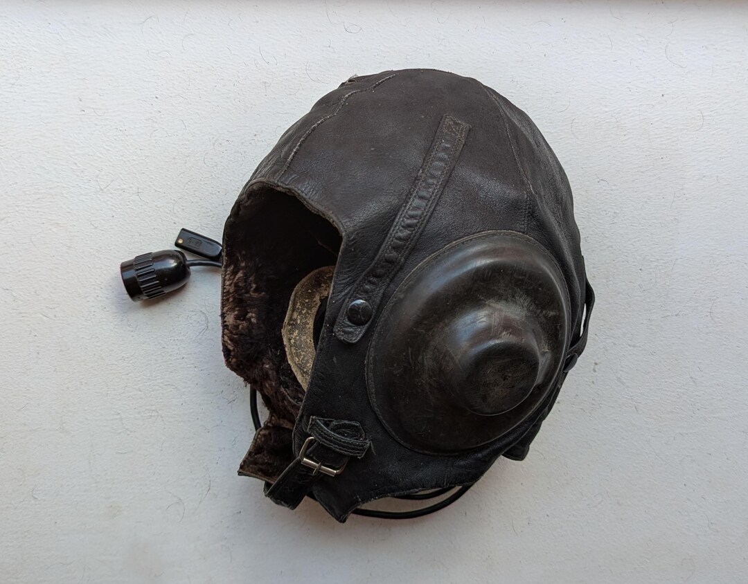 Military Soviet Flying Helmet Vintage 60s Mig Pilot Winter Black ...