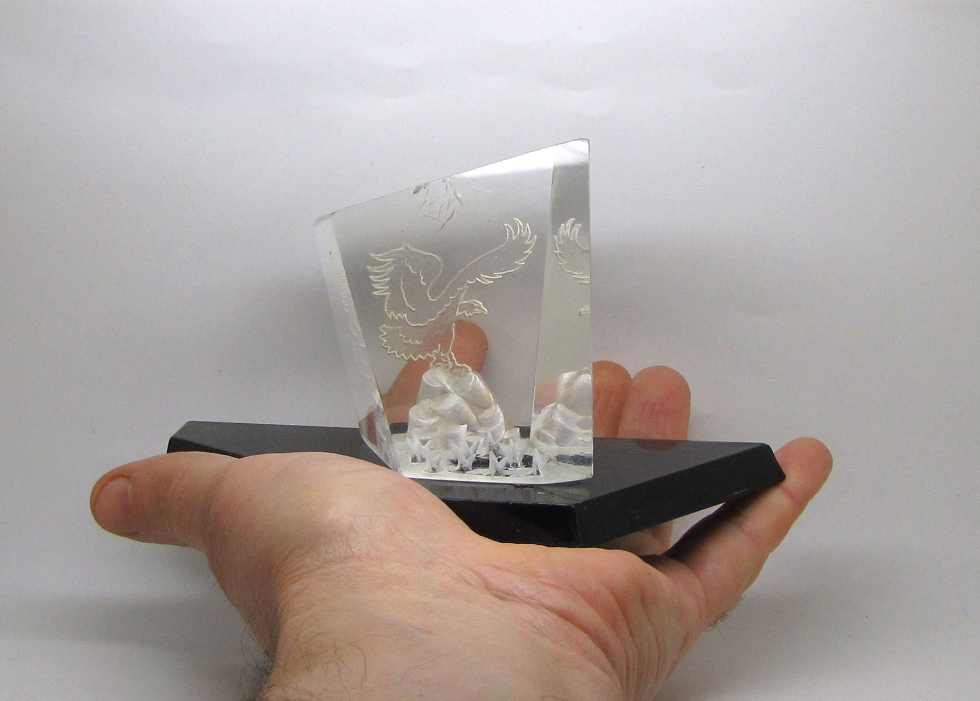 Soviet Era Vintage 70s Desktop Plexiglass Volumetric Hand Engraving ...
