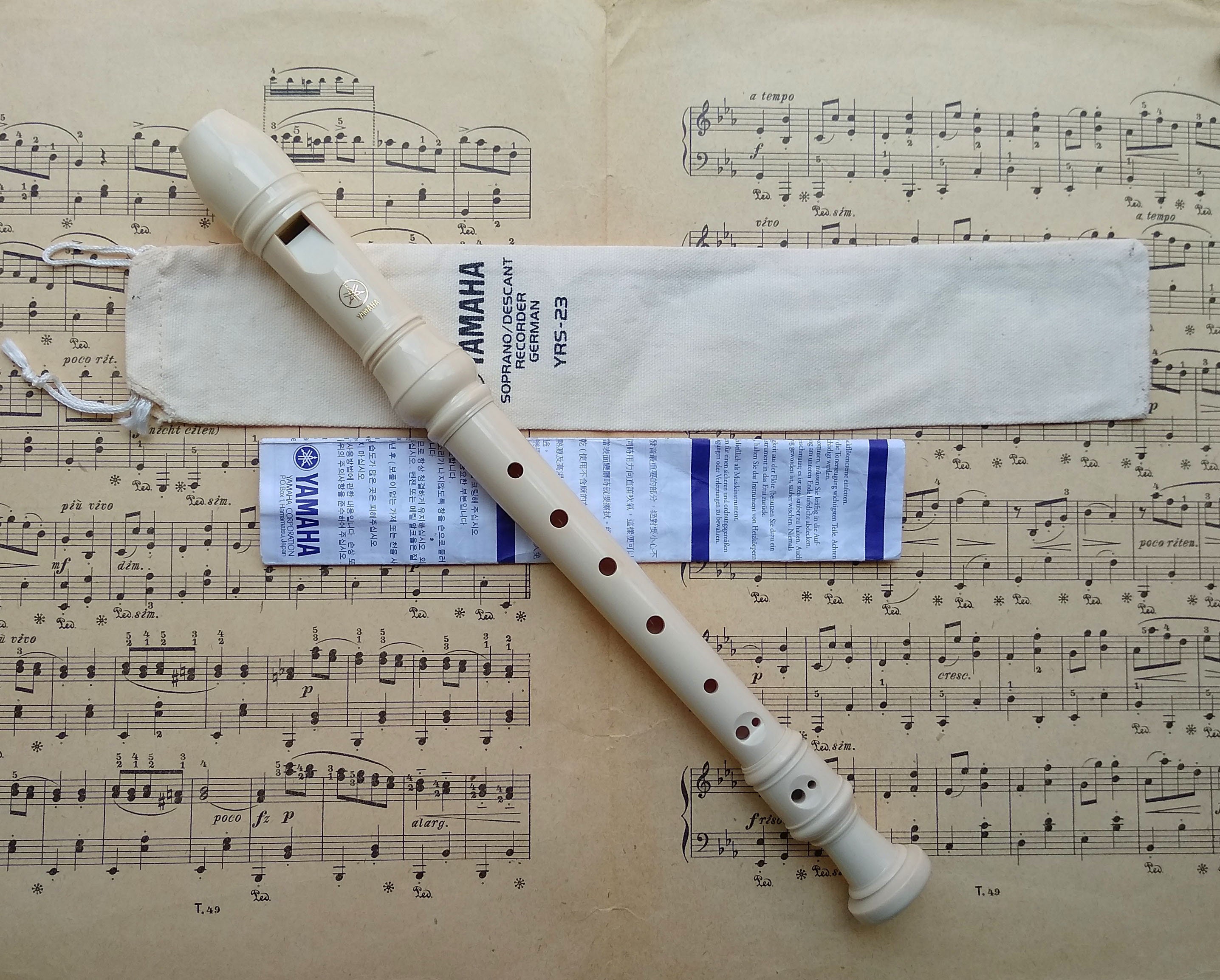Vintage Yamaha YRS-23 German Fingering Soprano Recorder Ivory | Etsy