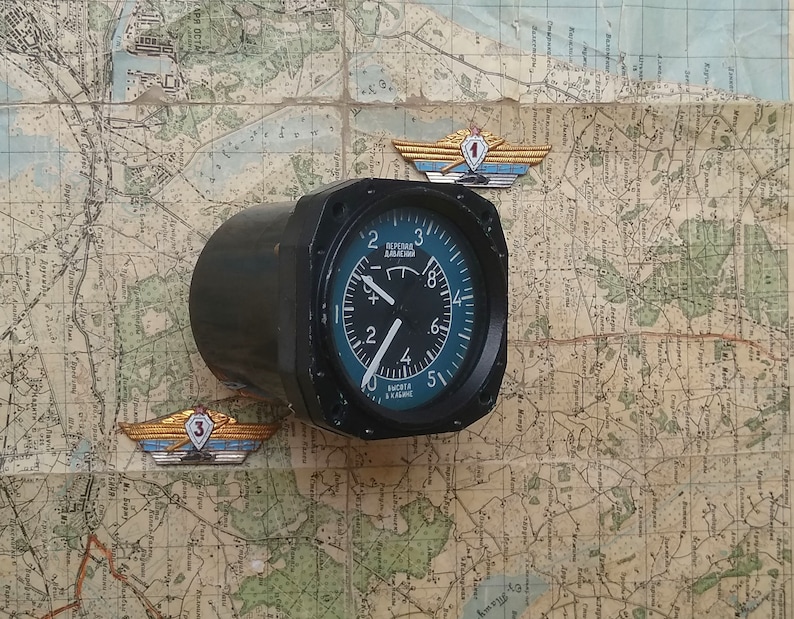 Soviet Military Aircraft Board Cockpit Altitude and Diff Pressure ...