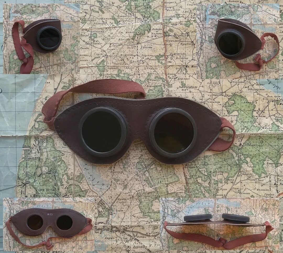 Soviet Military Vintage 70s Dark Goggles, Protective Glasses ...