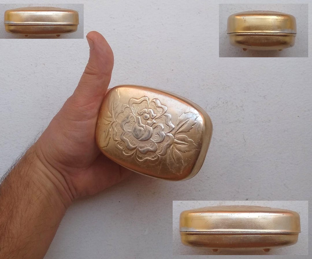 Russian Vintage 60s Soap Metal Box With Floral Image, Travel Soap Dish ...