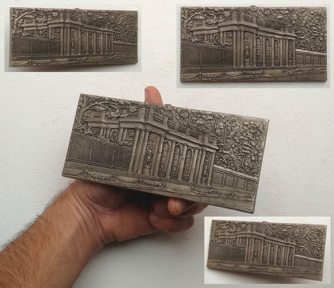 Vintage 70s Authentic Metal Plaque Wall Art, Painting Made of Metal ...