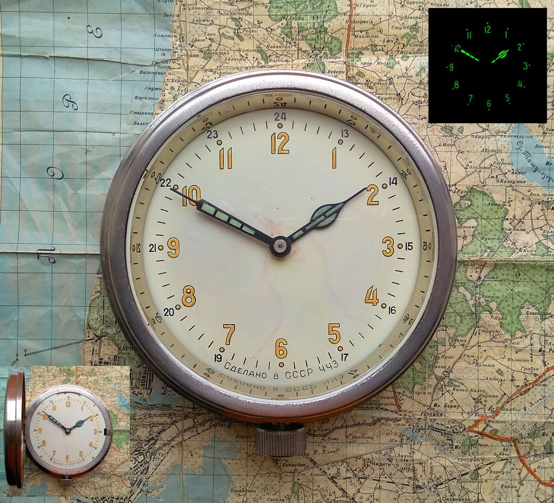 Military Soviet Ship Wall Clock Vintage 60s Original Mechanical Radio ...