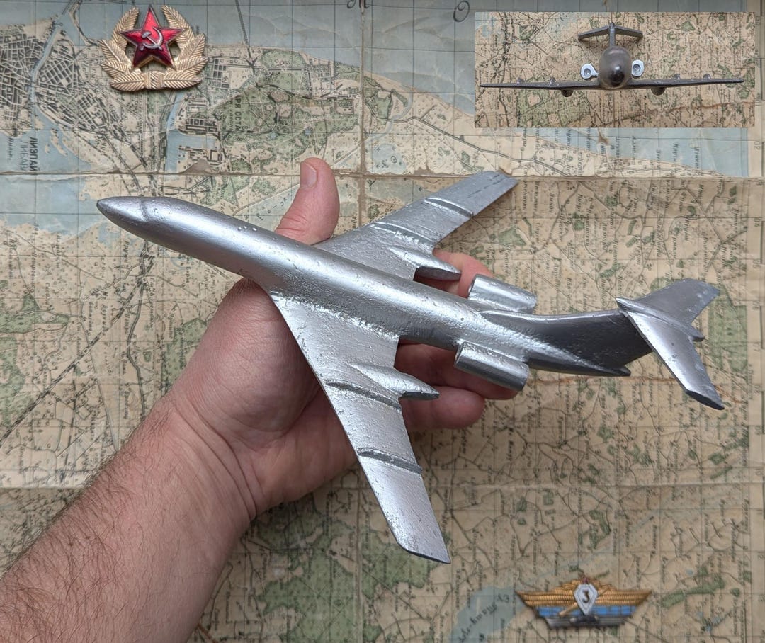 Soviet Russian Military Aircraft Vintage Heavy Aluminum Handcrafted ...