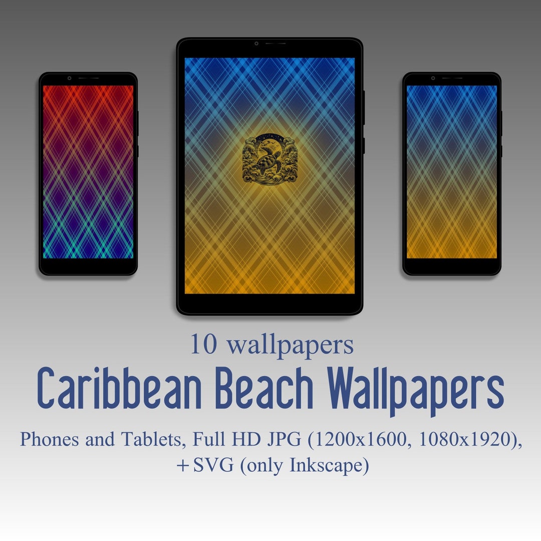Caribbean Beach Wallpapers. Minimal Tablet & Phone Gradients, Nautical ...