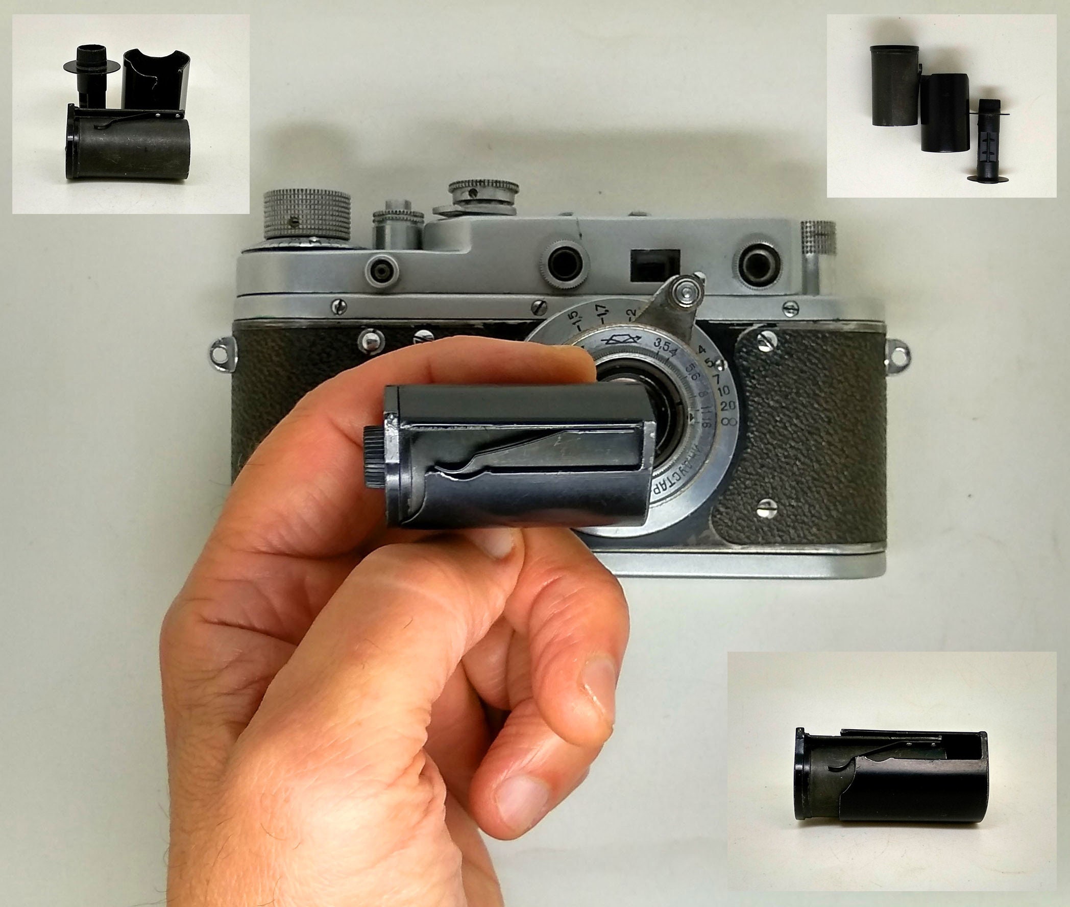 leather FED stylish camera glass collection of cameras black metal ...