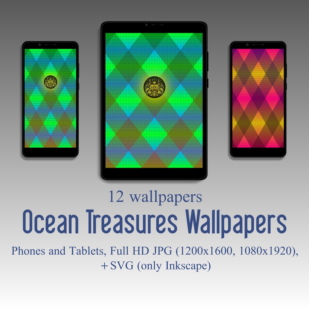Ocean Treasures Wallpapers. Minimal Tablet & Phone Gradients, Nautical ...