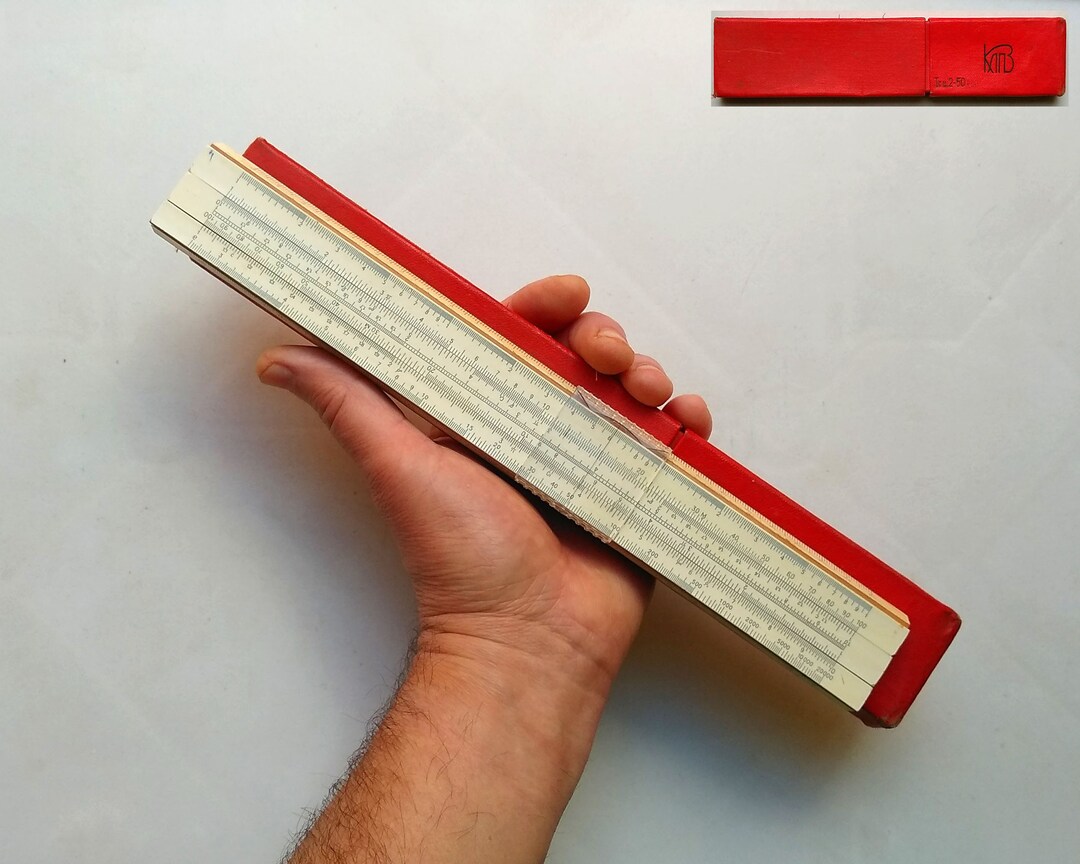 Soviet Vintage 70s Wooden Slide Rule With Case. USSR Logarithmic Rule ...