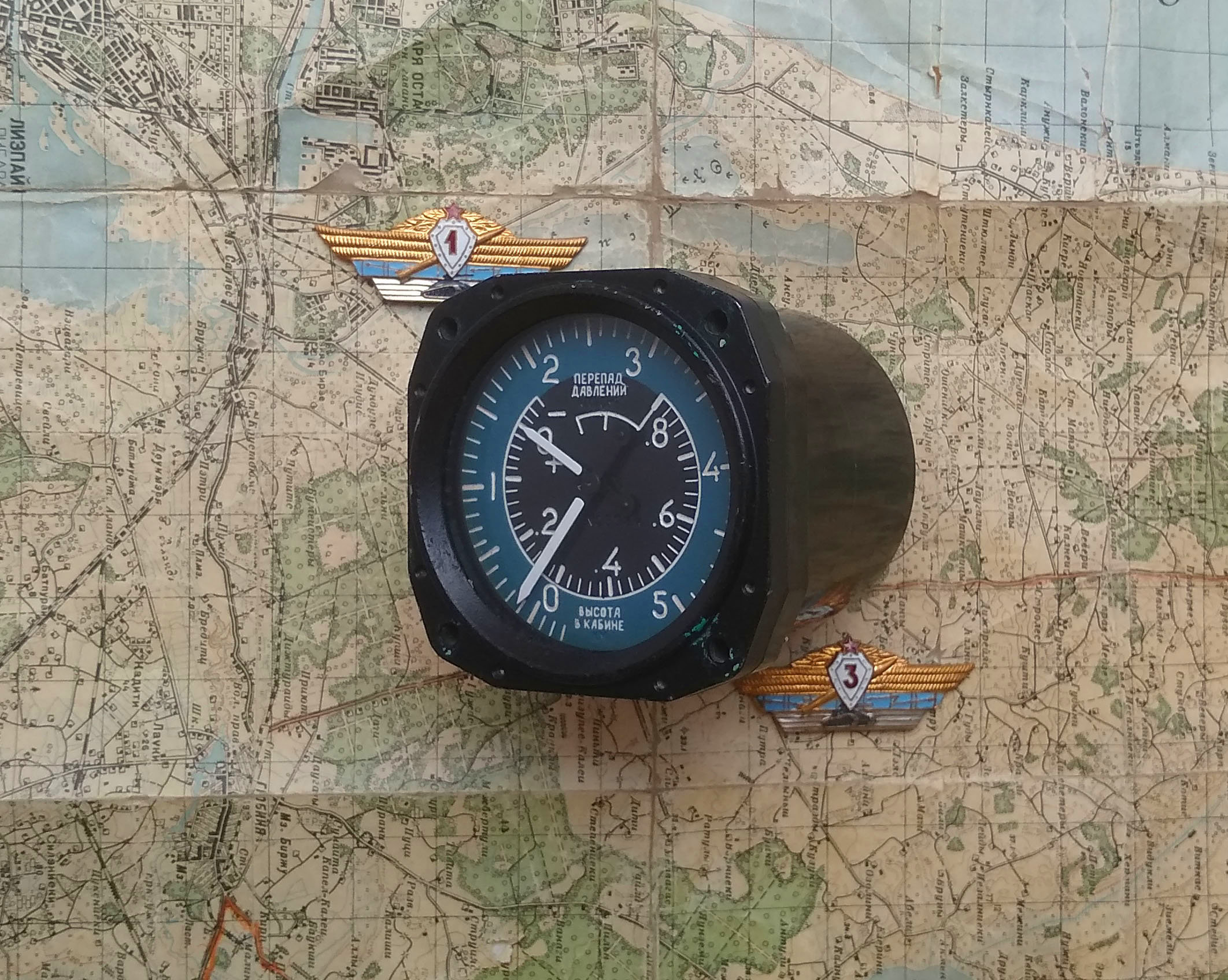 Soviet Military Aircraft Board Cockpit Altitude and Diff Pressure ...