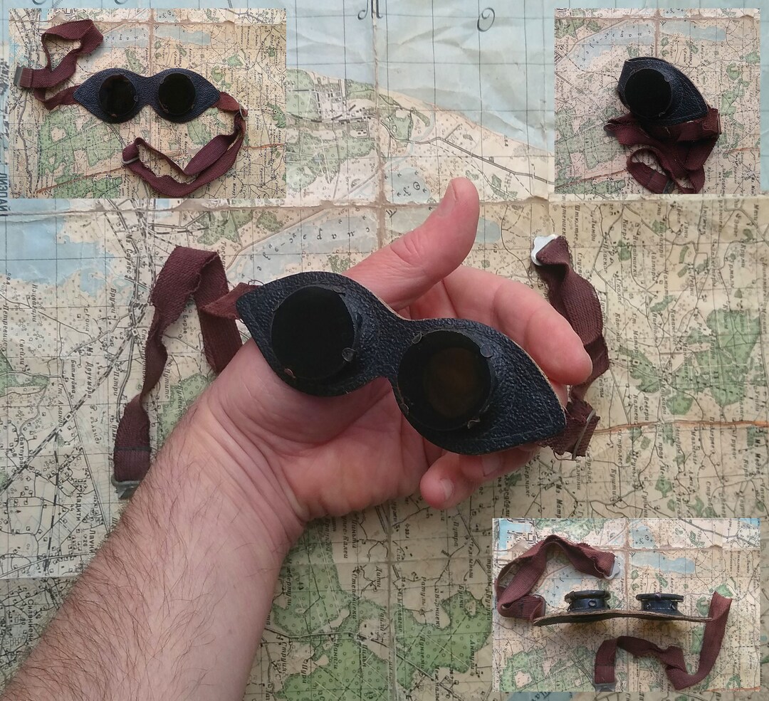 Soviet Military Vintage 60s Dark Goggles With Ventilation, Protective ...