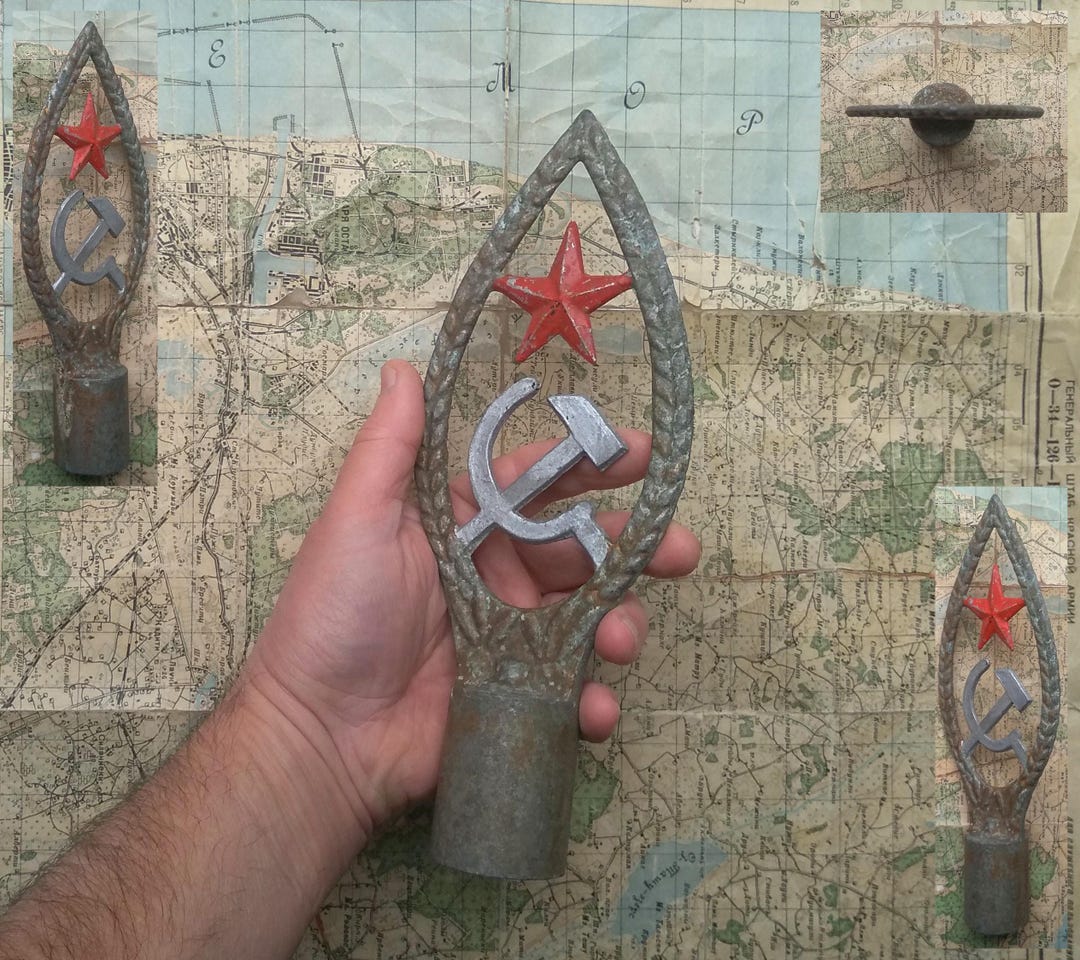 Soviet Russian Military Vintage 60s Flag Topper Original Heavy Metal ...