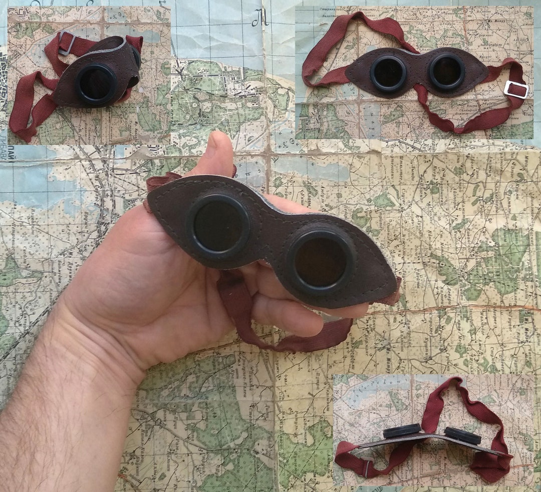 Soviet Military Vintage 70s Dark Mini Goggles, Protective Glasses ...