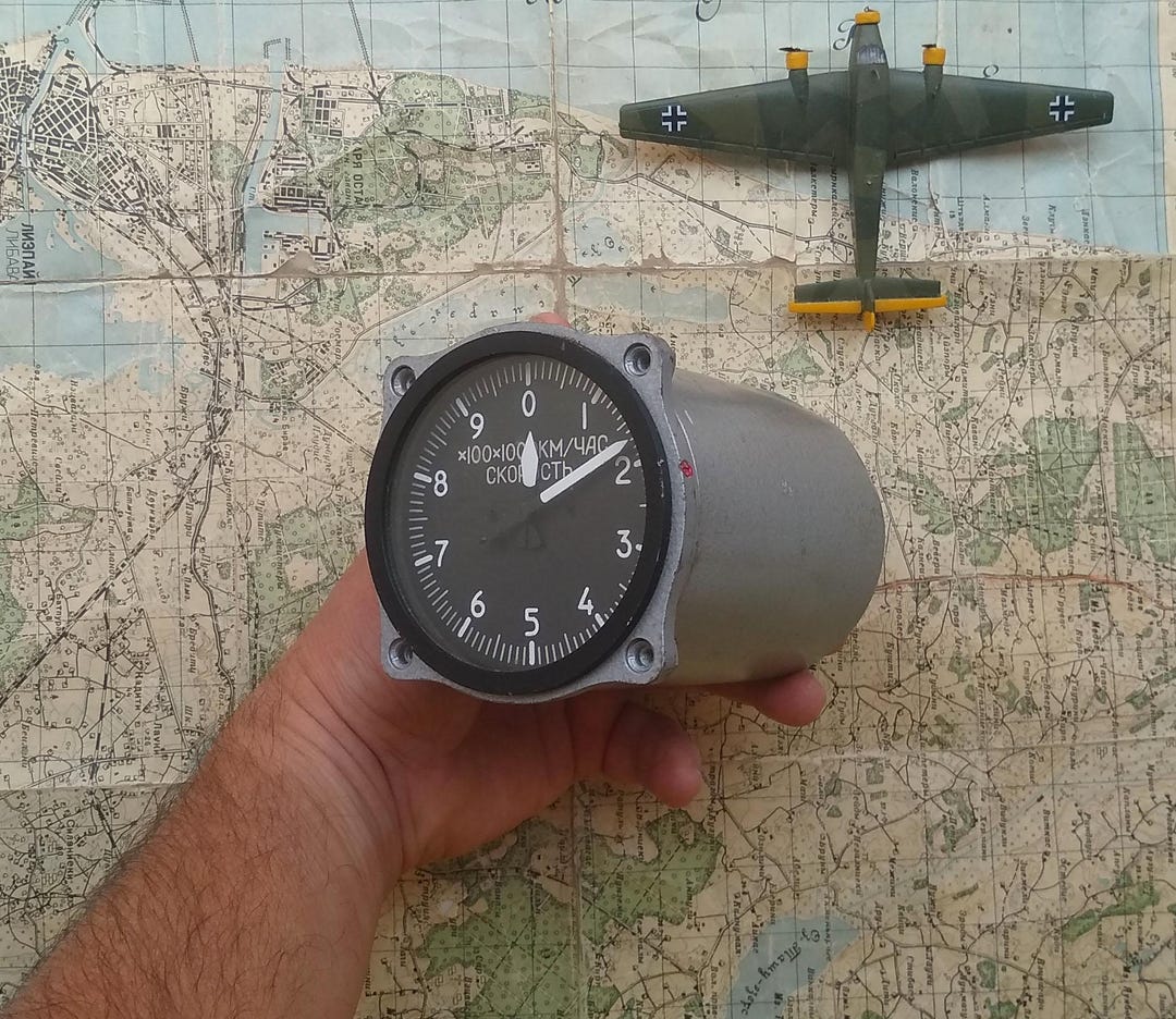 Soviet Russian Military Vintage Aircraft Board Cockpit Air Speed ...