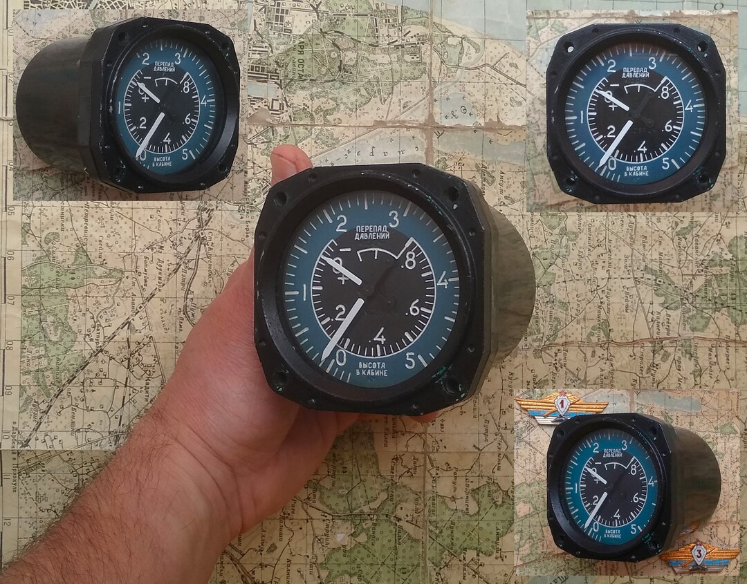 Soviet Military Aircraft Board Cockpit Altitude and Diff Pressure ...