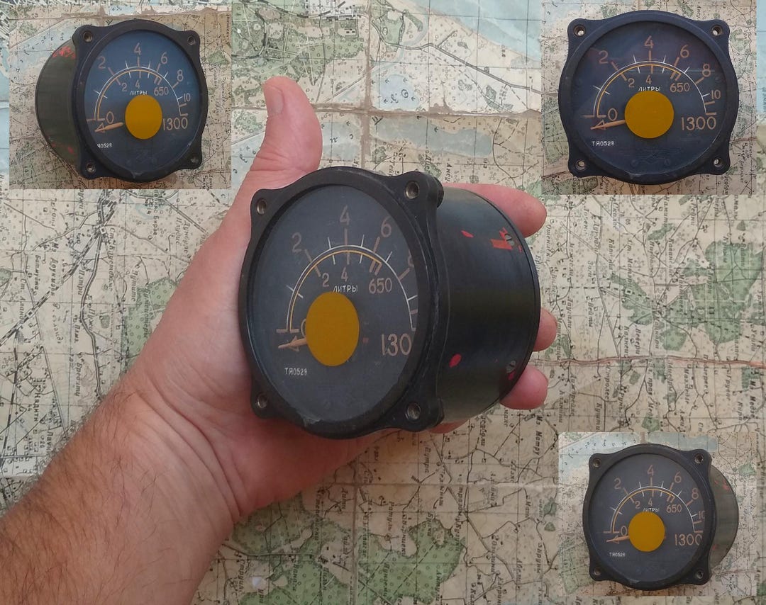 Soviet Russian Military Vintage 70s Mig Aircraft Board Electric Fuel ...