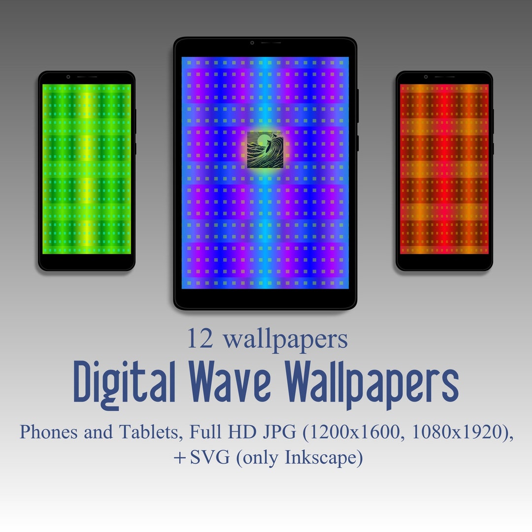 Digital Wave Wallpapers. Minimal Tablet & Phone Gradients, Ocean and ...