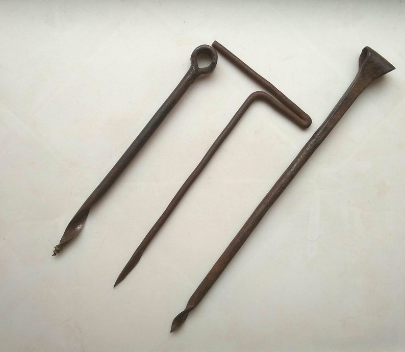 Soviet Russian Vintage 40s Hand Drills, Primitive Rust Tools, Lot of 3 ...