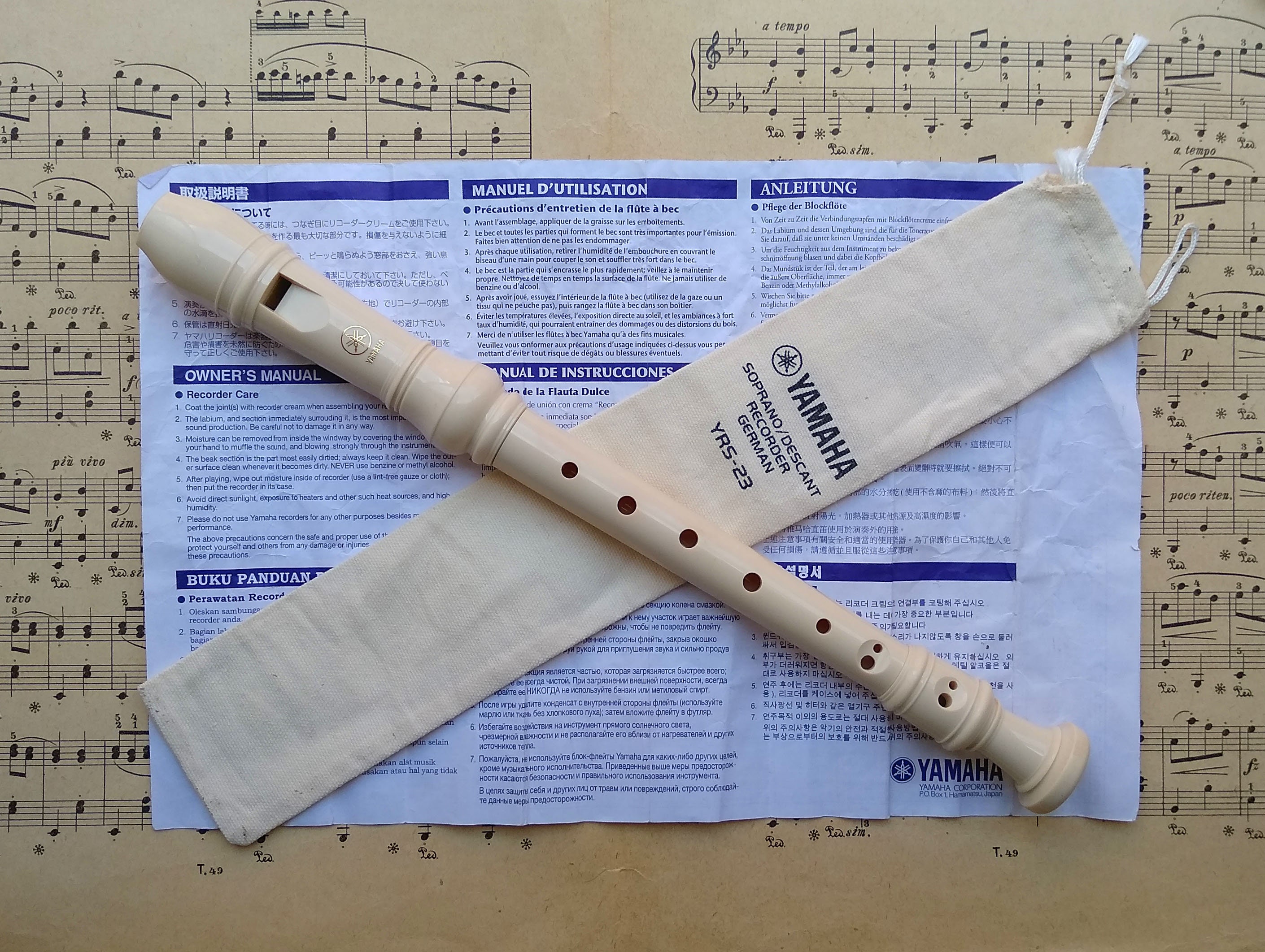 Vintage Yamaha YRS-23 German Fingering Soprano Recorder Ivory | Etsy