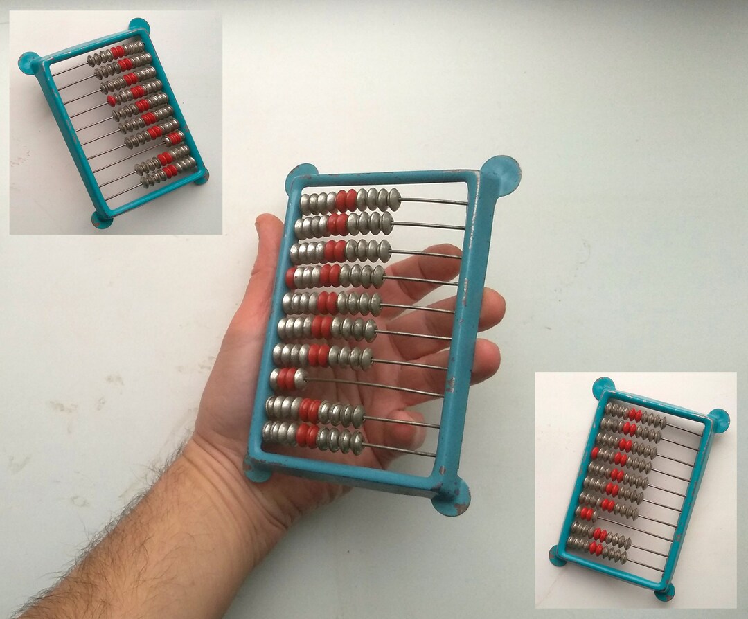 Russian Vintage 50s Primitive Metal Small Abacus, Antique Metal ...