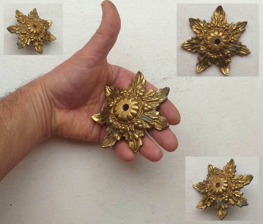 Antique Victorian Bronze Ceiling Rose, Heavy Bell Rosette, Craft Project Supply, Light Fitting ...