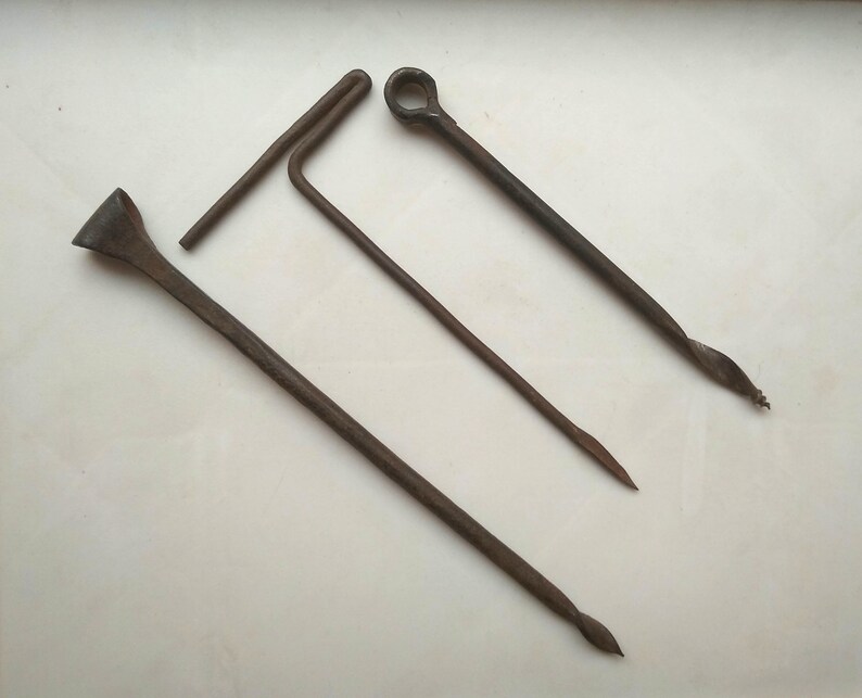 Soviet Russian Vintage 40s Hand Drills, Primitive Rust Tools, Lot of 3 ...