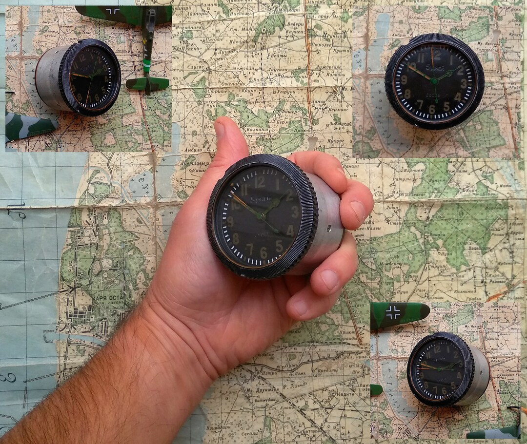 Military Soviet Aircraft Board Cockpit Clock Original Vintage ABP-M ...