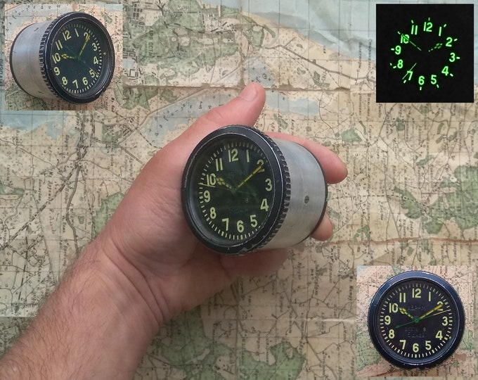 Soviet Military Aircraft Board Cockpit Clock Original Vintage 70s ABP-M ...
