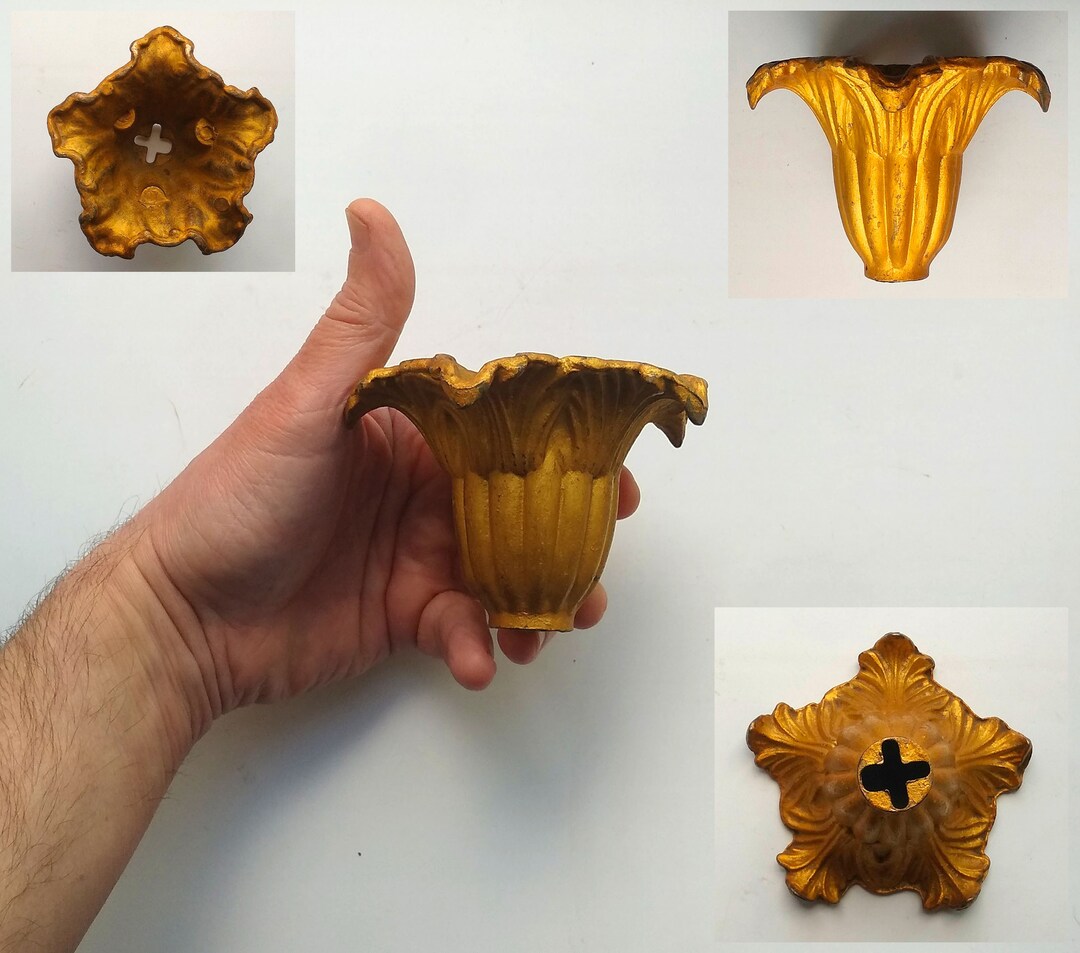 Vintage Victorian Bronze Ceiling Rose, Heavy Bell Rosette, Craft Project Supply, Light Fitting ...