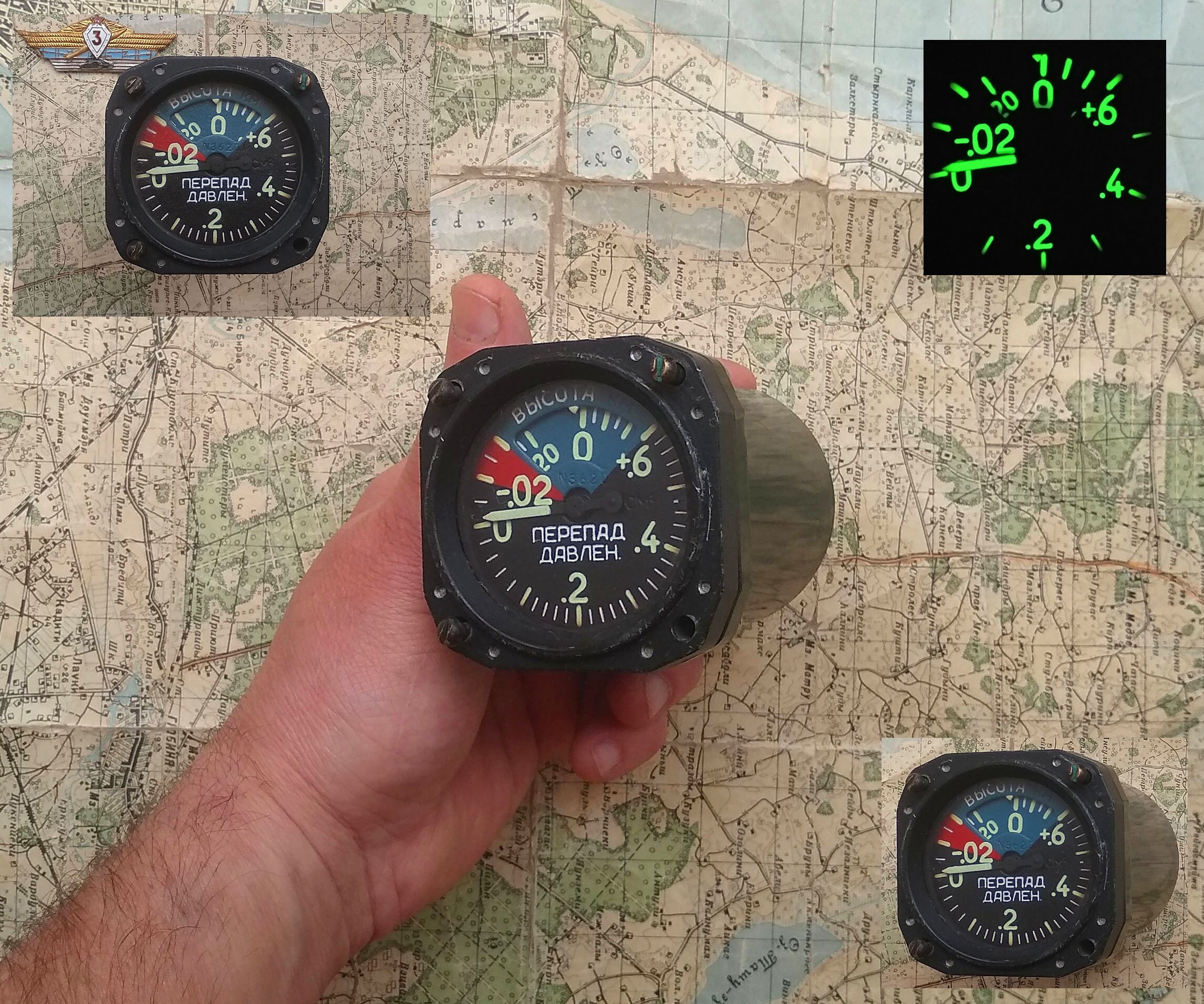 Soviet Military Aircraft Board Cockpit Altitude and Diff Pressure ...