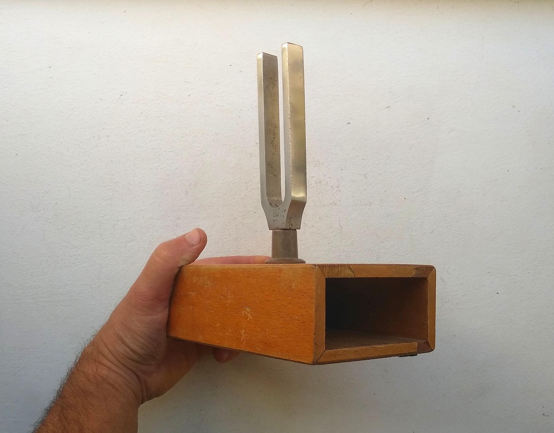 Soviet Vintage 1948 Wooden and Stainless Steel Tuning Fork on Resonance ...