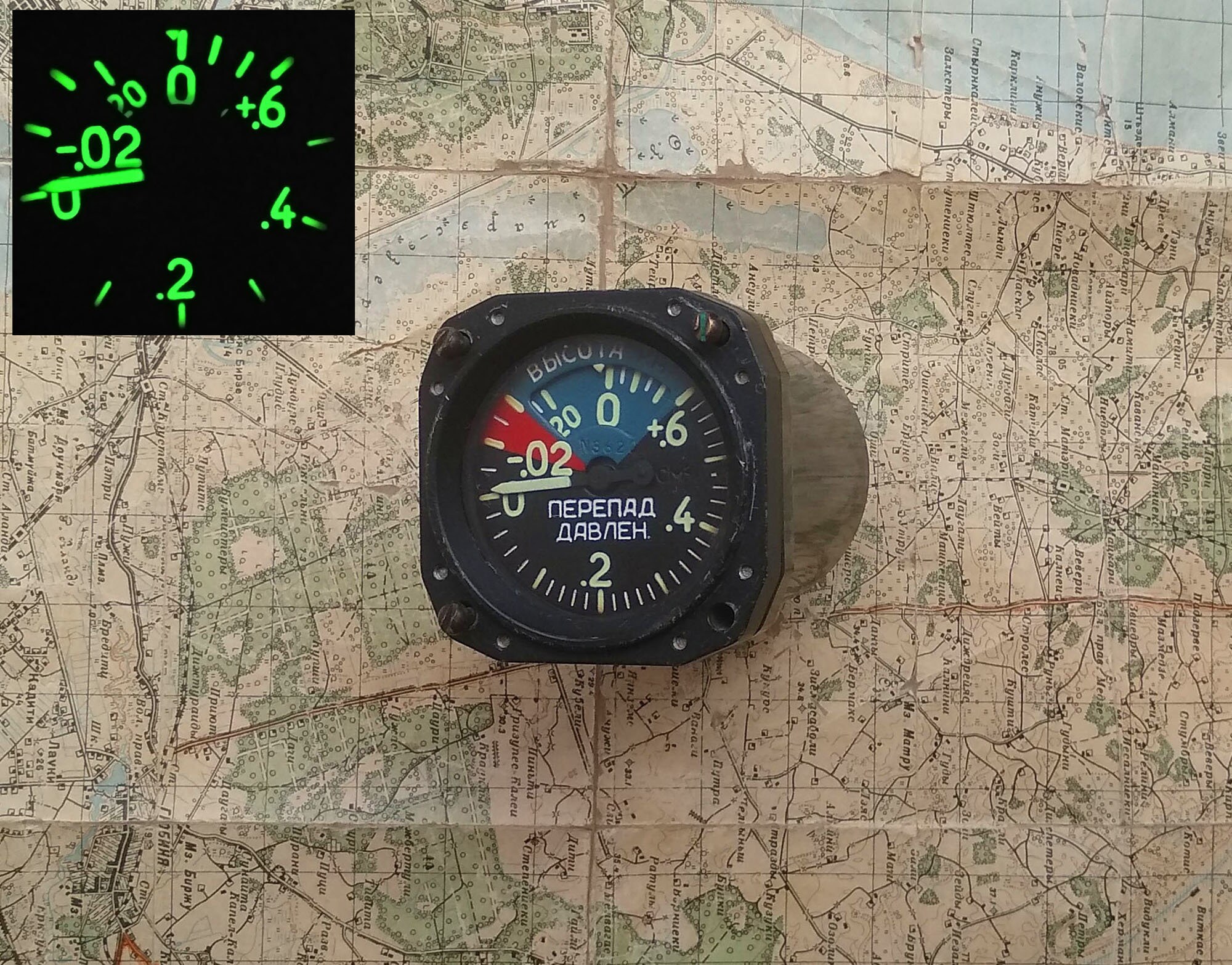 Soviet Military Aircraft Board Cockpit Altitude and Diff Pressure ...
