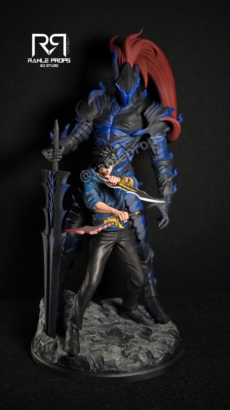 Sung Jin-woo & Igris Shadow – Premium Resin Statue – Dual Display ...