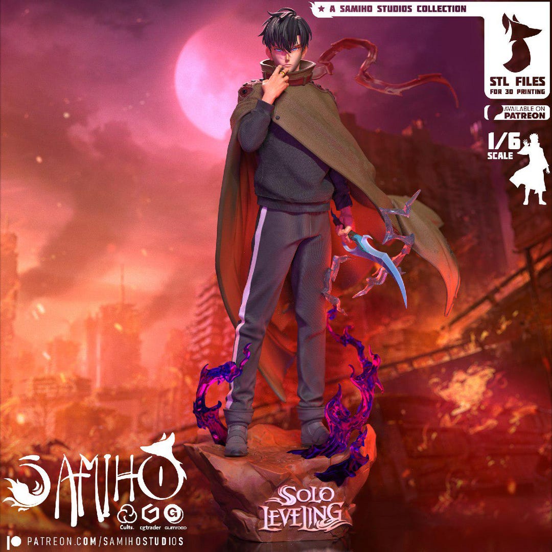 Fan Art Jinwoo Sung Rogue Resin Statue 3d Print Solo Leveling - Etsy