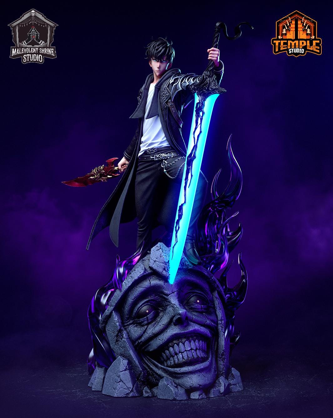 Solo Leveling Jinwoo Figure 1/6 Scale – Igris Sword – 2 Face Variants ...