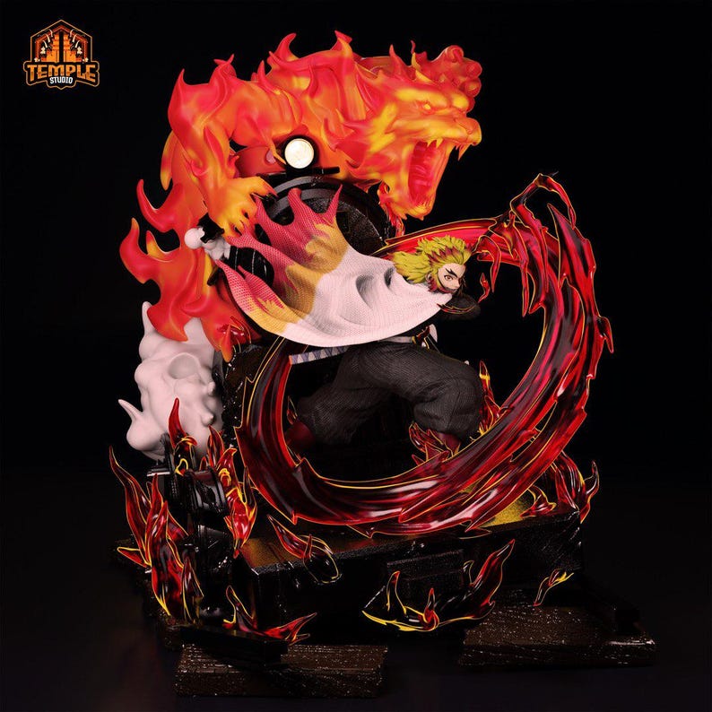 Kyojuro Rengoku – Demon Slayer Resin Collectibles – Fire Hashira Statue ...