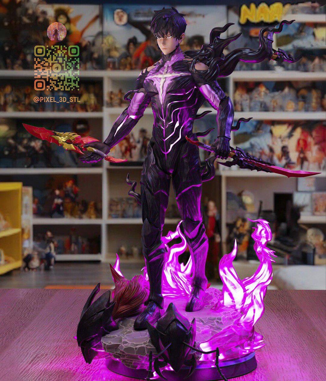 1/6 Fan Art Jinwoo Sung Black Resin Statue Solo Leveling - Etsy