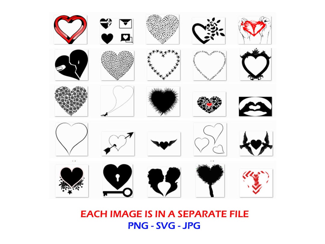 Heart SVG PNG JPG, Instant Download Digital Download, Heart Bundle ...