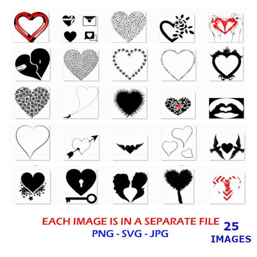 Heart SVG PNG JPG Instant Download Digital Download Heart - Etsy