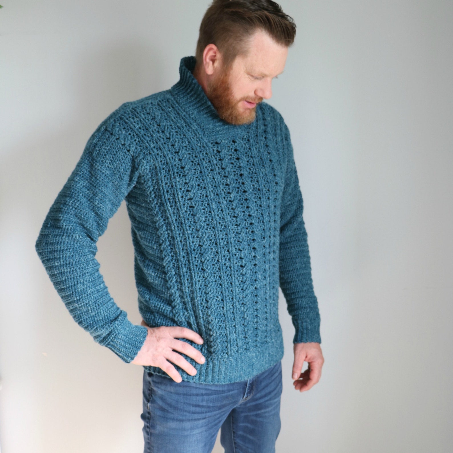 Crochet Pattern Dapper Dad Pullover Pdf Digital Download Etsy
