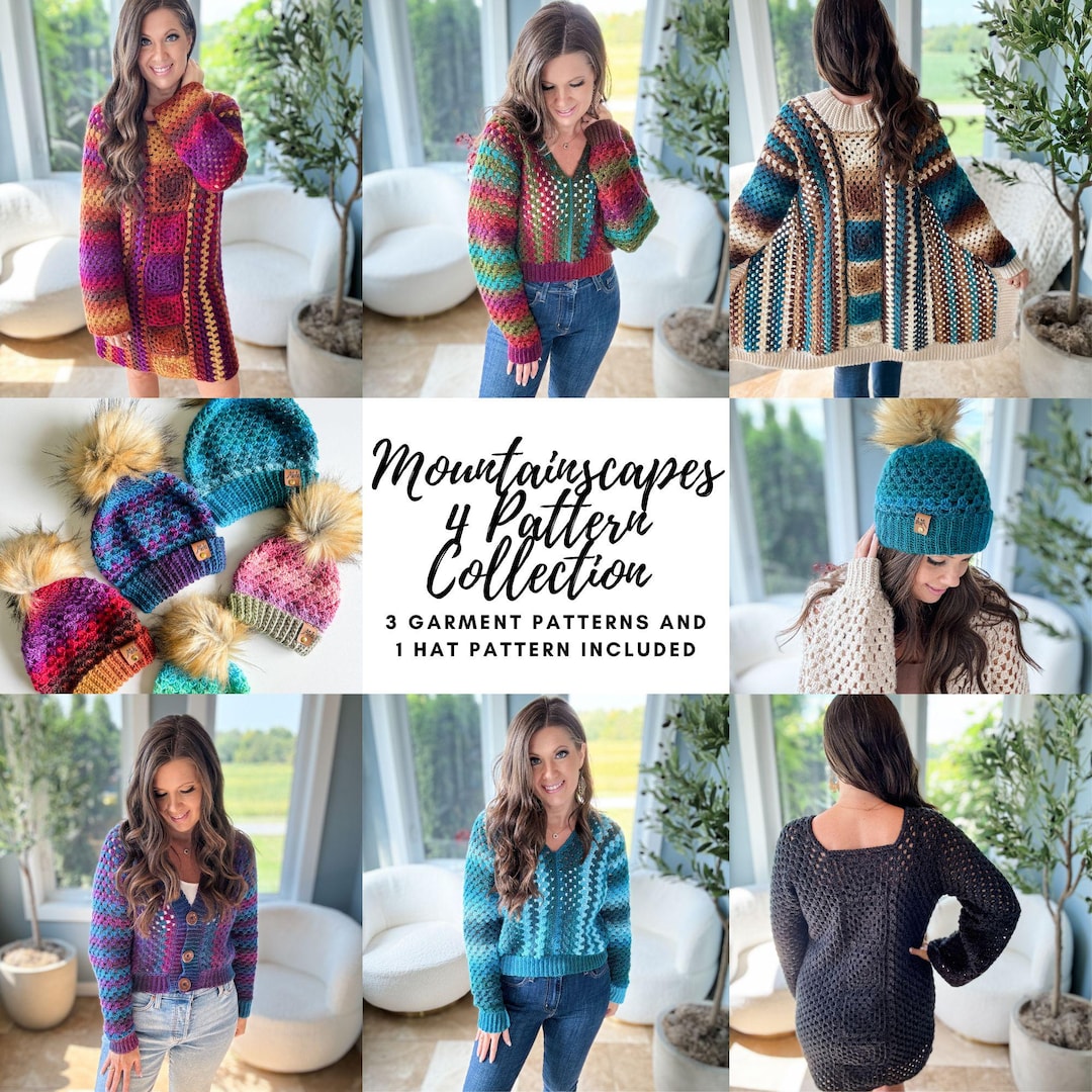 CROCHET PATTERN EBOOK/ Mountainscapes 4 Pattern Ebook, Adult Granny ...