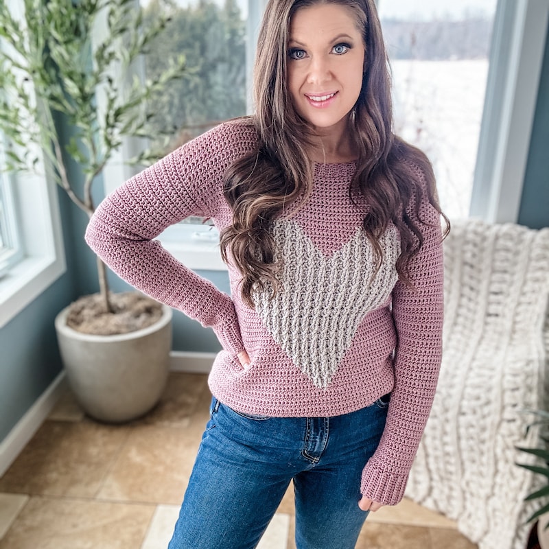 Women Heart Knit Sweater - Etsy