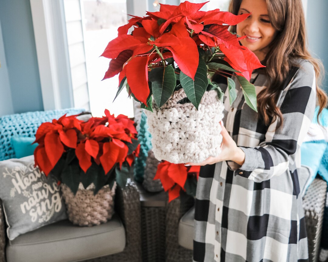 CROCHET PATTERN / Bobble Crochet Plant Basket Pattern - Etsy